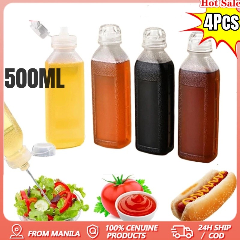 300ml/500ml Oil Bottle Kitchen Spray Bottle Condiment Squeeze Bottles ...