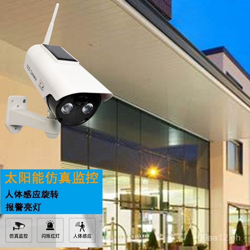 Outdoor Solar Panel Human Body Sensor Rotating Alarm Light Simulation ...