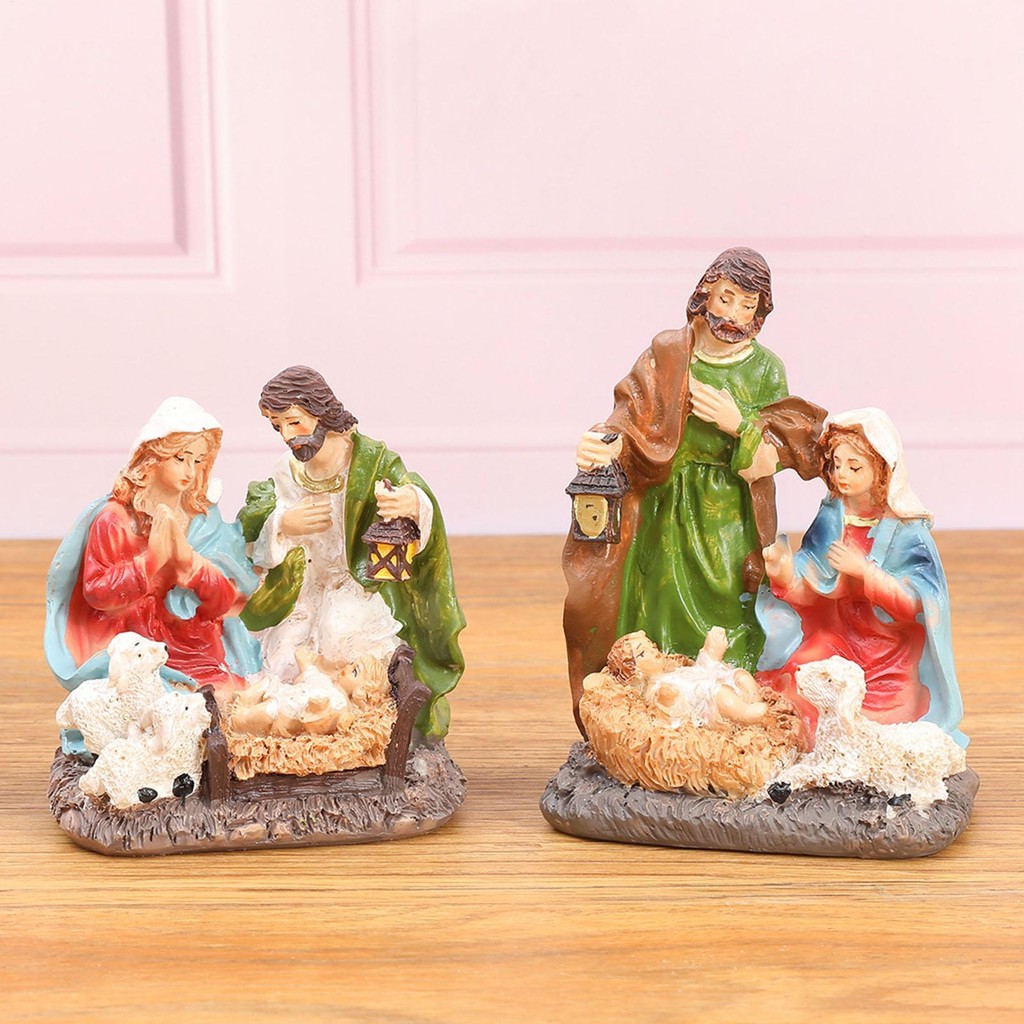 Holy Family Nativity Figurine Easter Nativity Statue Set Religious ...