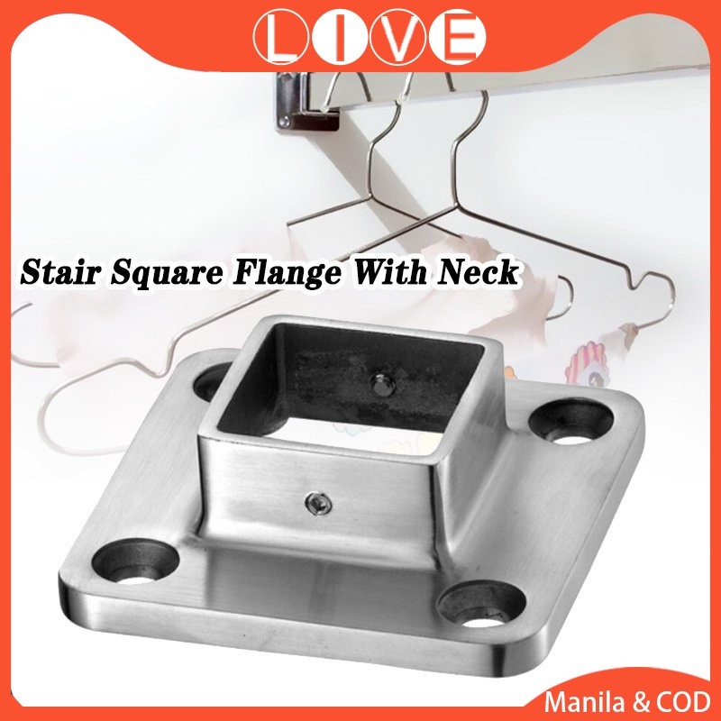 Stair Railing Flange 304 Stainless Steel Square Flange with Neck 5*5cm ...