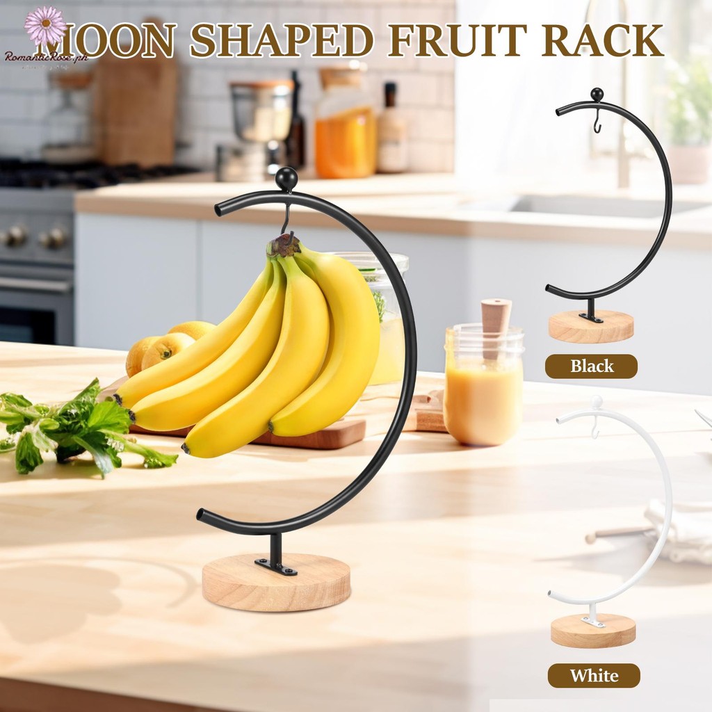 Banana Holder Stand Moon Shape Banana Hanger Rack Fruit Hanger with ...