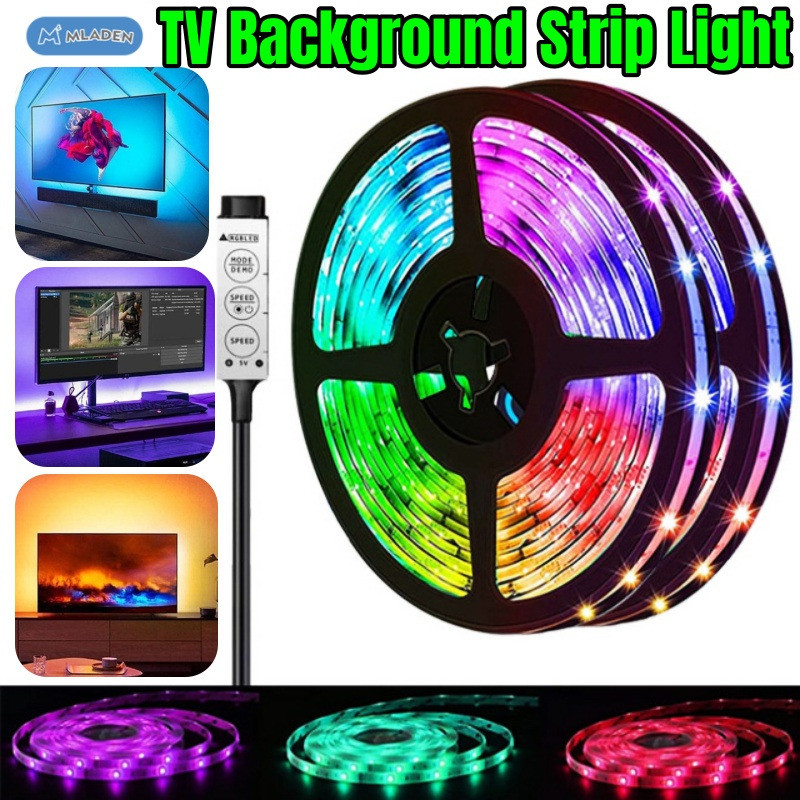 MLADEN LED TV Background Decor Strip Light 5V Battery Powered LED Light ...