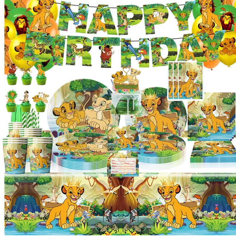 Disney Lion King Simba Theme Party Decorations Cup Plate Banner ...