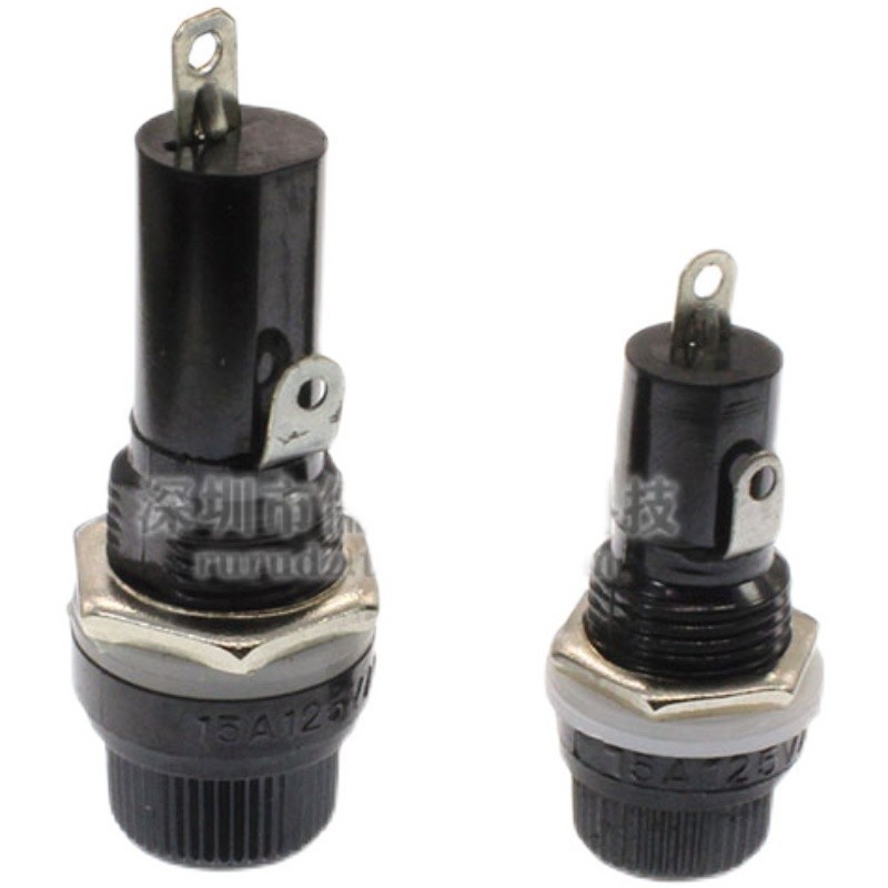 Black FUSE fuse holder fuse holder glass tube 5*20 6*30MM fuse base 2CM ...