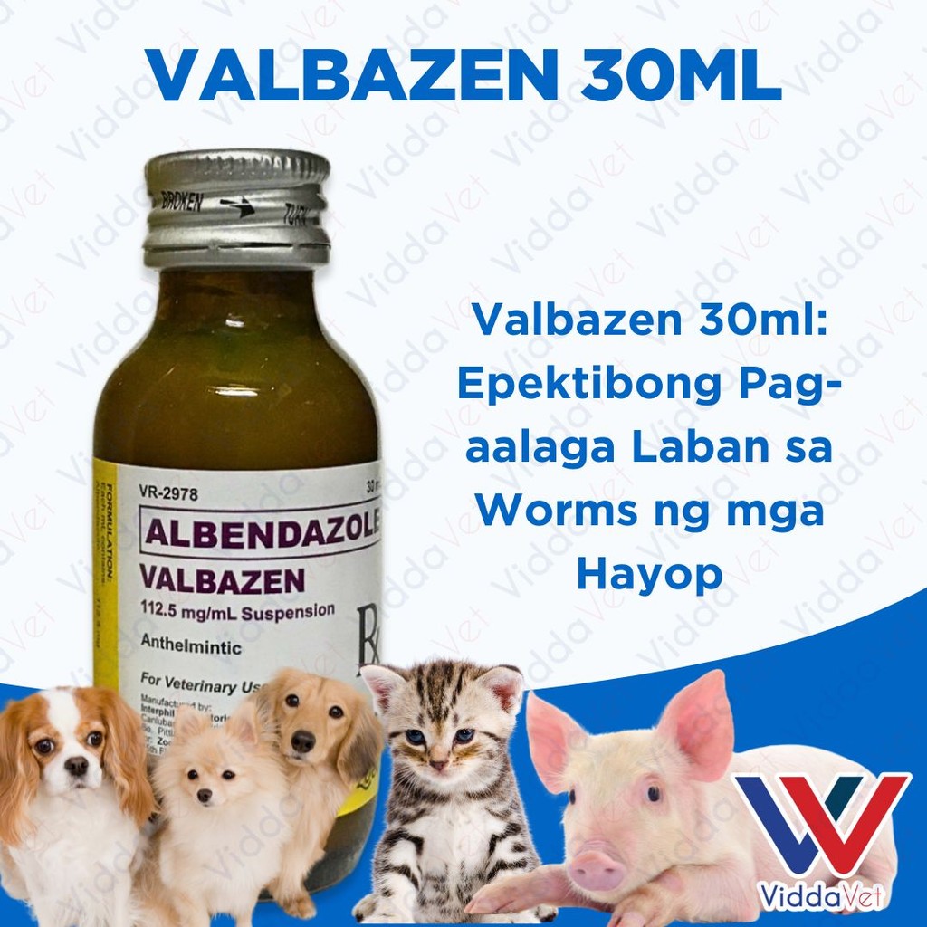 Valbazen 30ml Dewormer for Animals Viddavet pang deworm sa baboy at ...