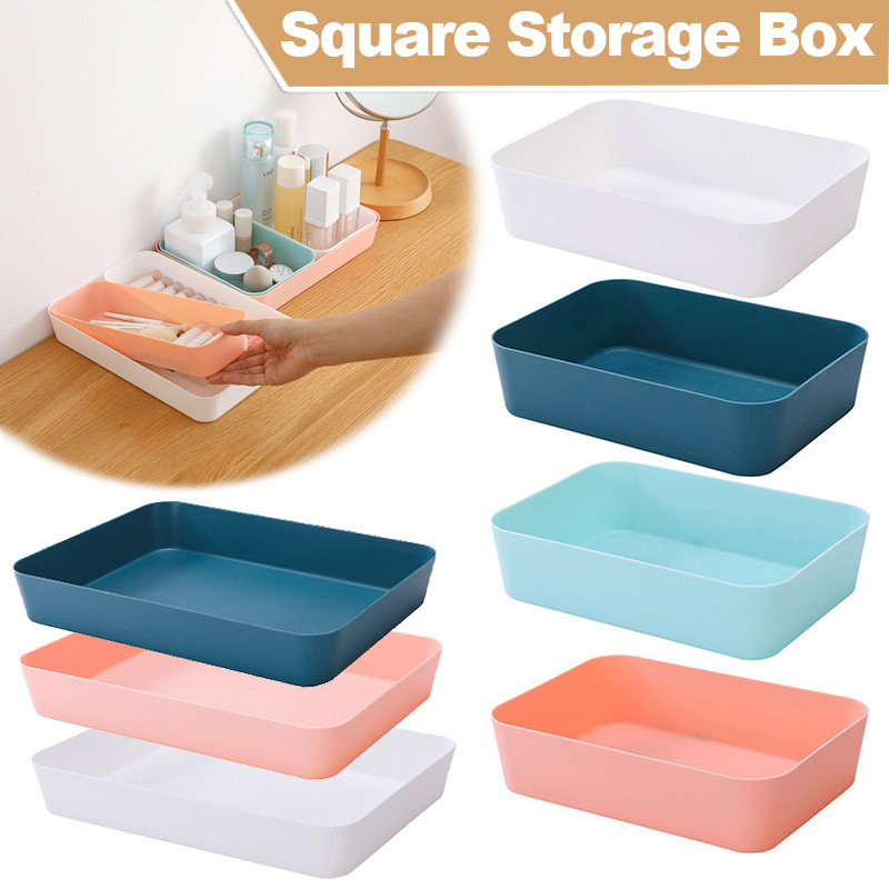 Drawer Separated Storage Box - Plastic Rectangular Container - Square ...