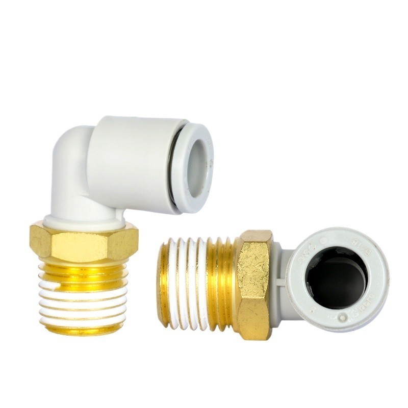 ↨Original SMC pneumatic air pipe L-type 90-degree bend quick insert external thread joint KQ2L06 ...
