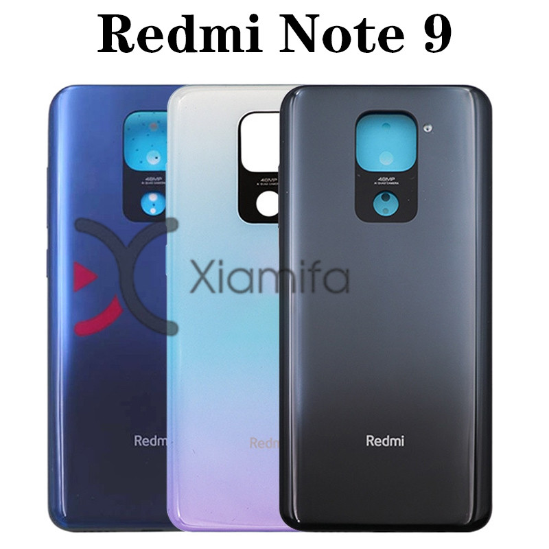 Glass Back For Xiaomi Redmi Note 9 Battery Cover Door Back Housing Rear ...