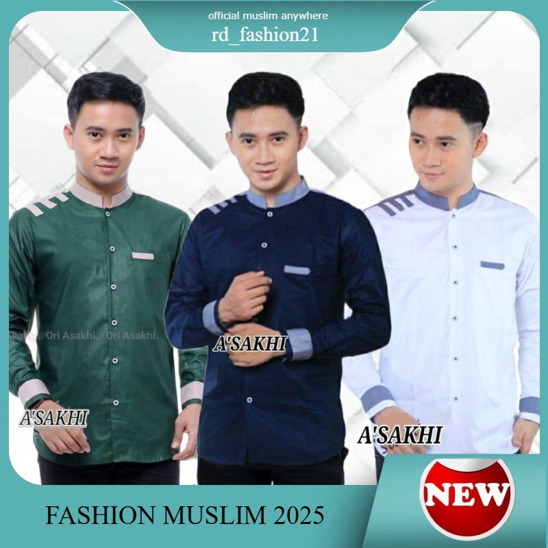 KEMEJA Latest Original Asakhi Comb Pattern Long Sleeve Men's Koko Shirt ...