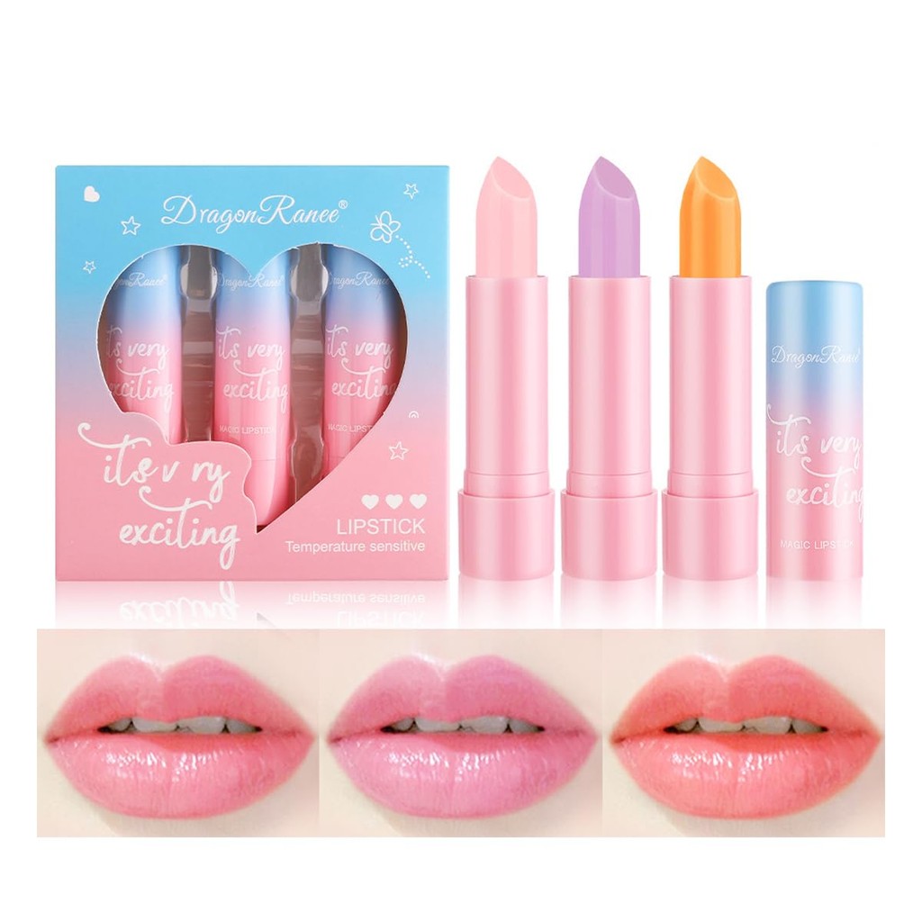 3PCS Lip Balm Set - Lip Balm Multipack - Color Change Moisturizing Lip ...