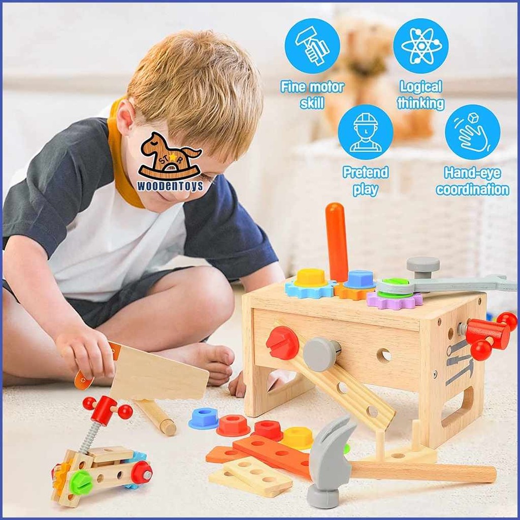 Multi-functional=DX'Wooden,v#Tools)vj}Construction>ma}Preschool>RO ...