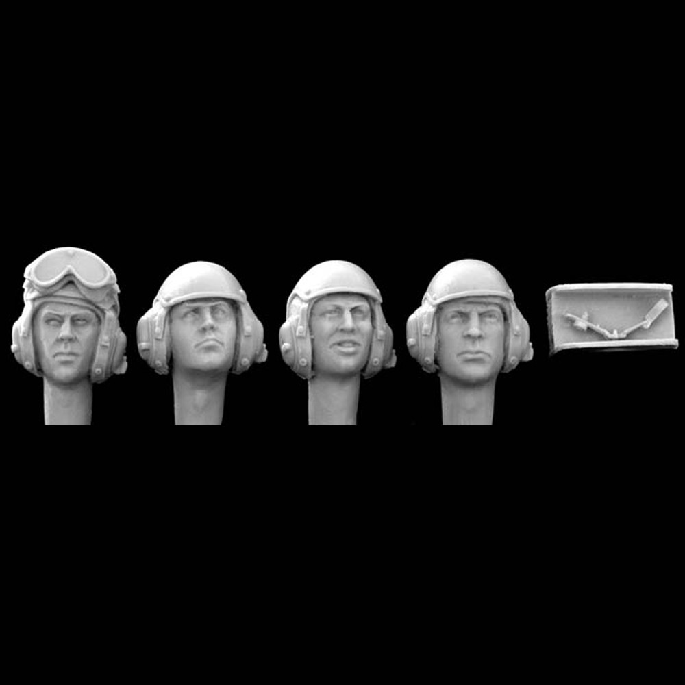 1/35 4 heads, modern US tank crew, Resin Model figure soldier, Military themes, Unassembled and ...