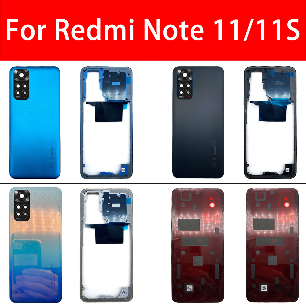 Battery Back Cover Glass Rear Door For Redmi Note 11 11S Back Battery ...