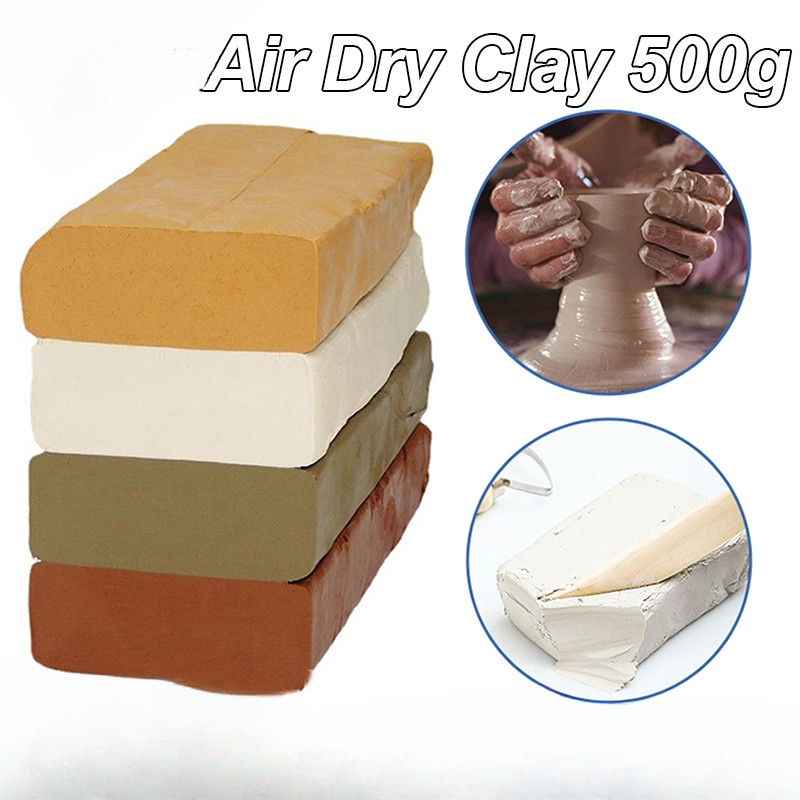 500g Pottery Clay Air-Hardening Modeling Clay Natural Air-Dry Non-Toxic ...