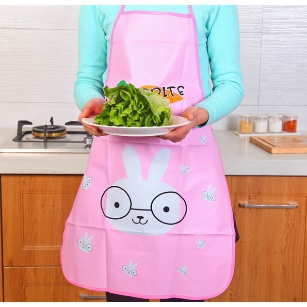 Kitchen Apron Waterproof Cooking Apron Cartoon Character Pattern Apron ...