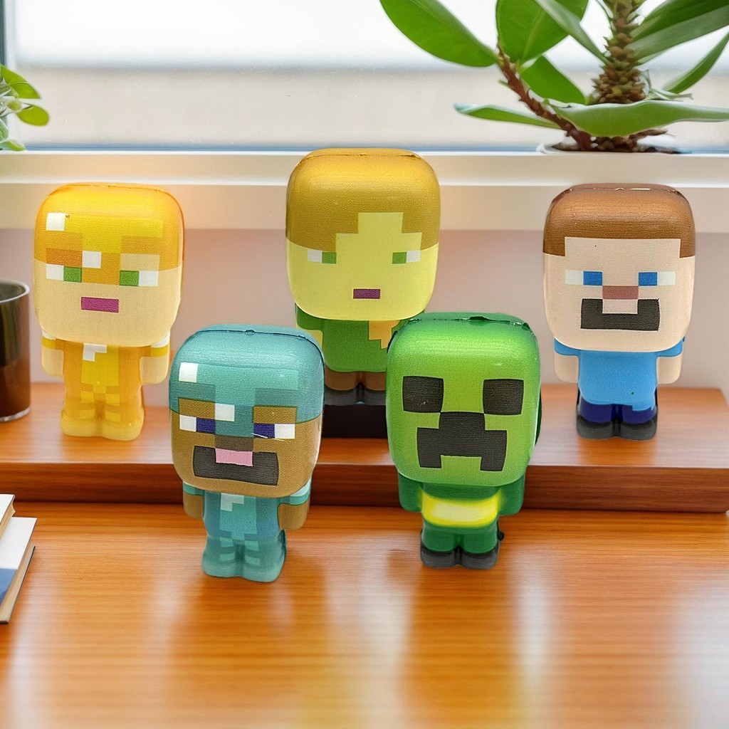 Minecraft SquishMe Squeeze Toy Small Cartoon Rebound Figurines Game ...