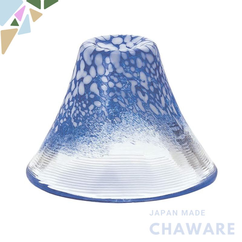 Toyosasaki Glass Cool Sake Glass Blue 35ml Shofukumai Mount Fuji Made ...