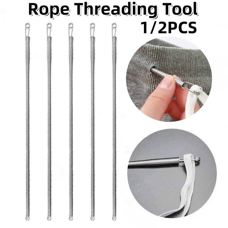 1/2Pcs Bendable Spring Drawstring Threader Clip DIY Tool Elastic Cord Rope Sewing Loop Flexible ...