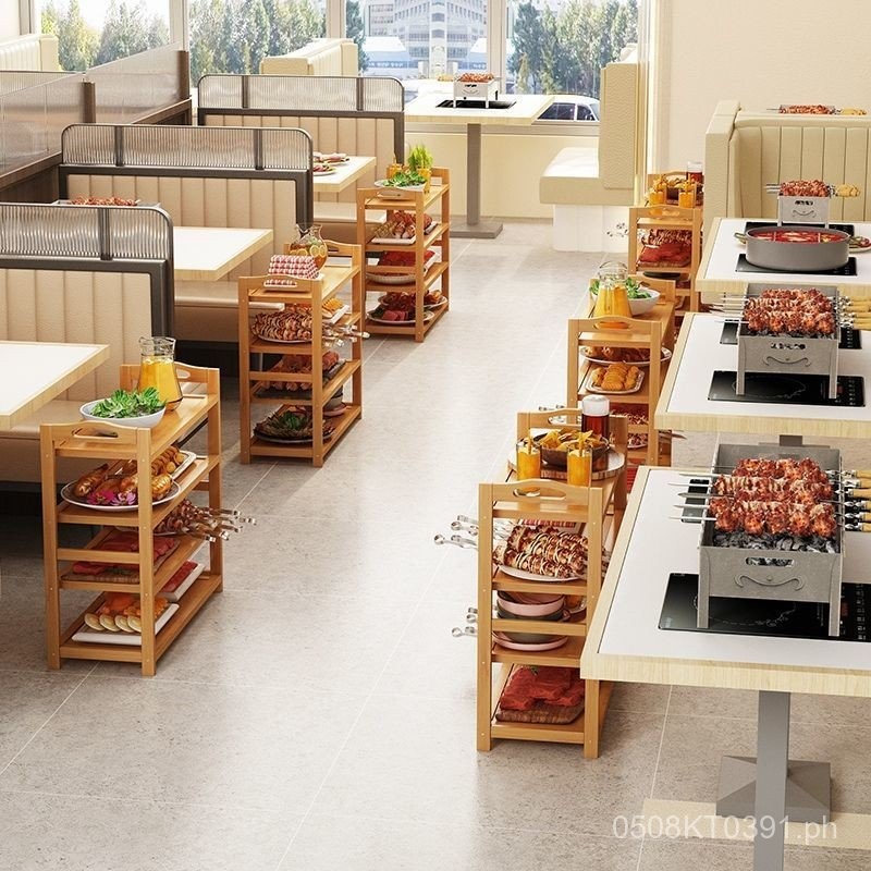 Three-Layer Rack for Hot Pot Restaurant Kitchen Commercial Use Multi ...