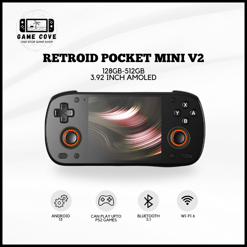 Retroid Pocket Mini V2 Android Handheld Retro Gaming Console with Games ...