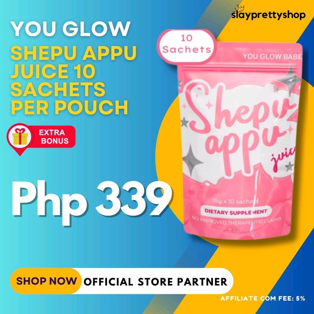 YGB SHEPU APPU JUICE DRINK GLUTATHIONE COLLAGEN 10 sachet PER POUCH ...