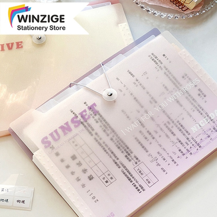 Winzige A4 Aesthetic File Bag 8 Index Dividers Cute Material Document ...