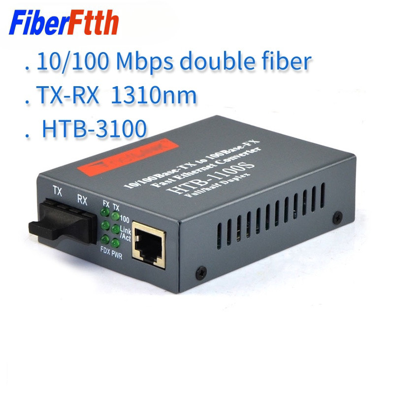Htb-3100 Fiber Optic Media Converter 20km Sc 10 / 100M Media ...
