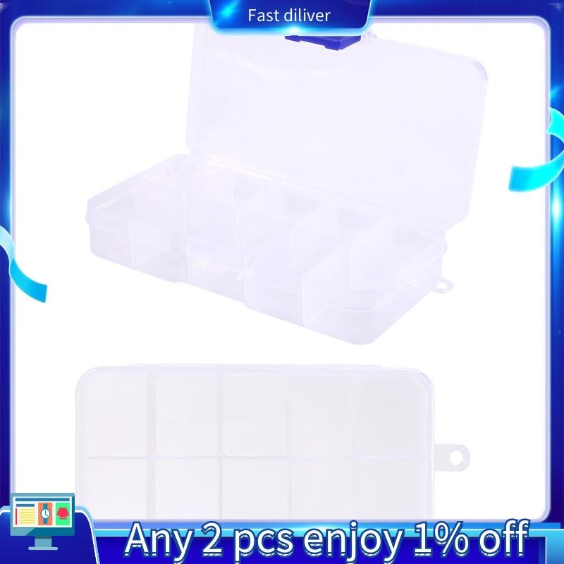 2Pcs 10-Slot Portable Plastic Resistors Electronic Component Case Box ...