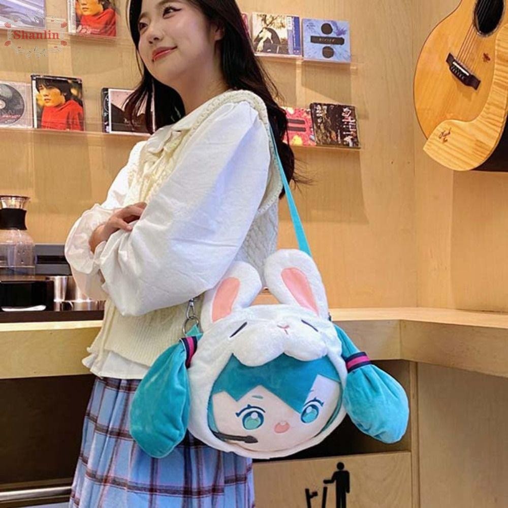 SHANLIN Hatsune Miku Shoulder Bag, Cartoon Kawaii Anime Plush Handbag ...