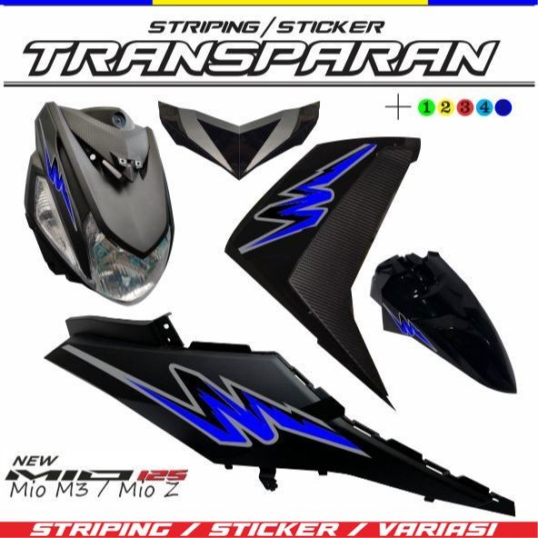 Striping TRANSPARENT VARIATIONS YAMAHA MIO M3/MIO Z STICKER NEWEST COOL ...