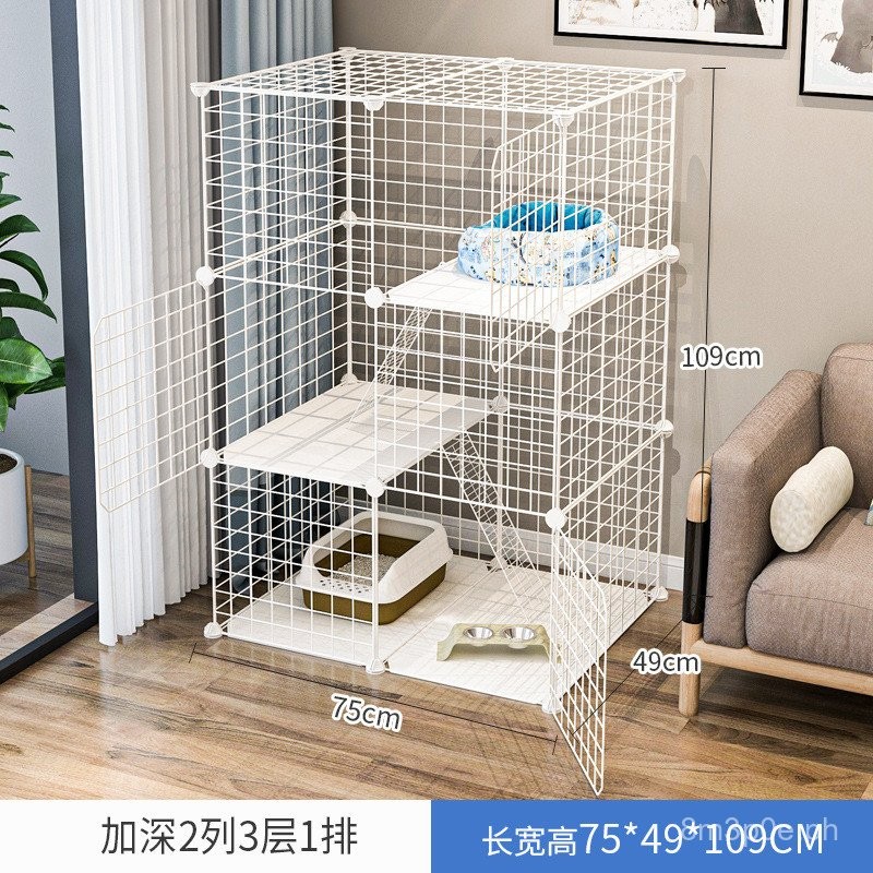 Cat Cage Cat Villa Indoor Luxury Cat Nest Home with Toilet Can Hold ...