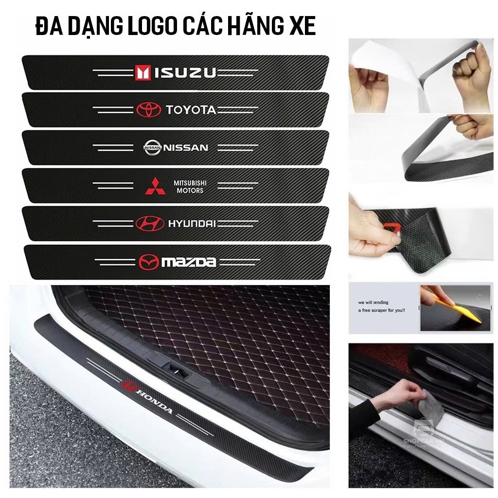 Car trunk stickers, carbon grain stickers with logos - Logos of car ...