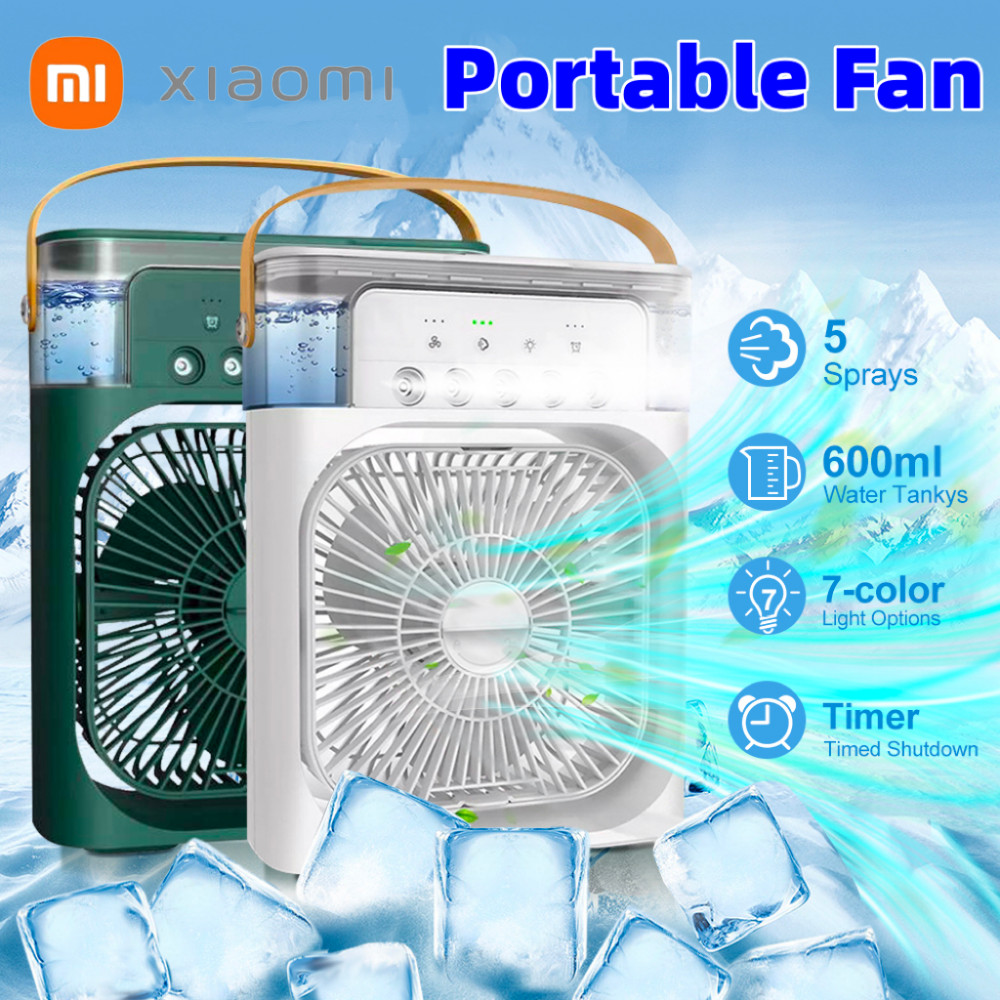 Xiaomi Multifunction Mini Portable Fan USB Water Spray Mist Air ...