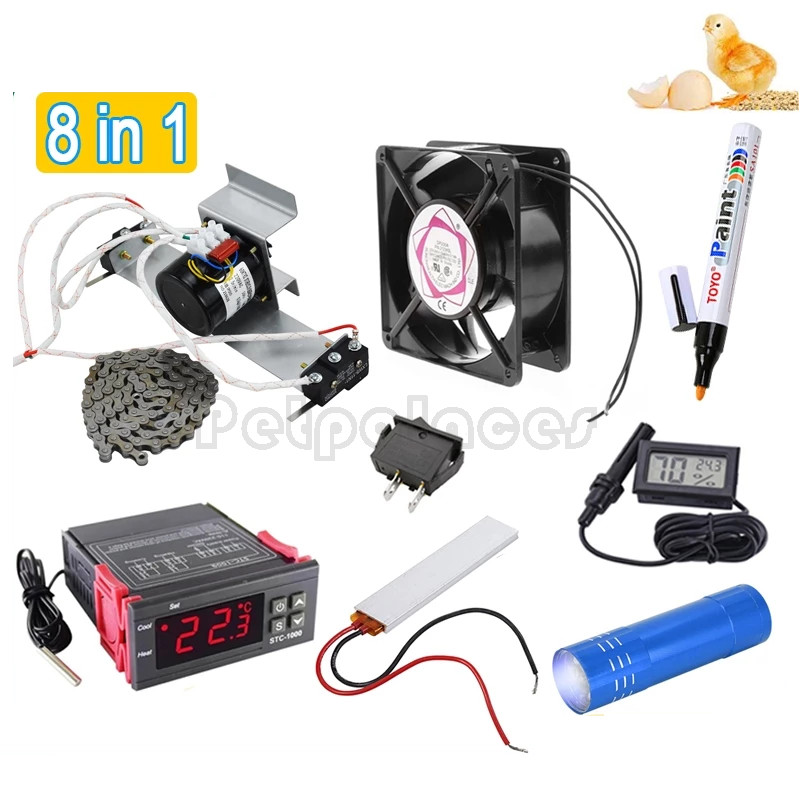 8 in 1 Incubator Bundle Kit STC-1000 Thermostat/220v Blower Fan ...