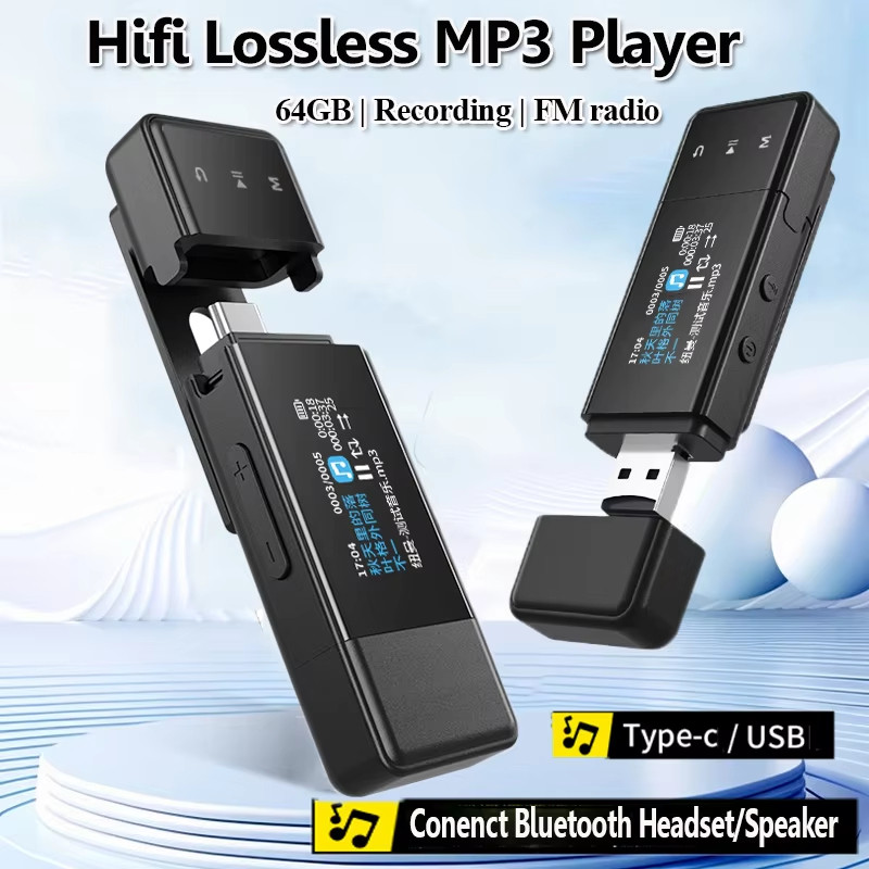 Mini Hifi Lossless MP3 Player USB&Type-C Pocket Walkman HD Recording ...