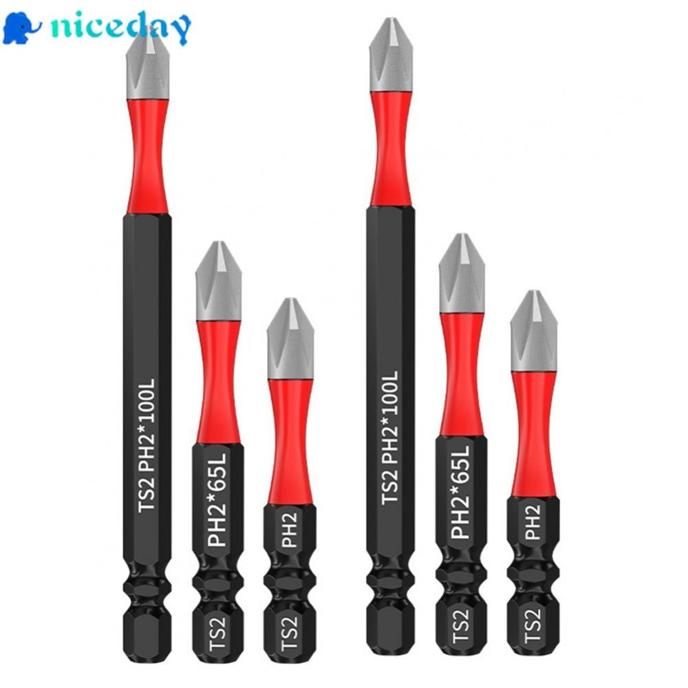 6pcs AntiSlip Magnetic Screwdriver Bits PH2 Long Drill Sizes 50 65 ...