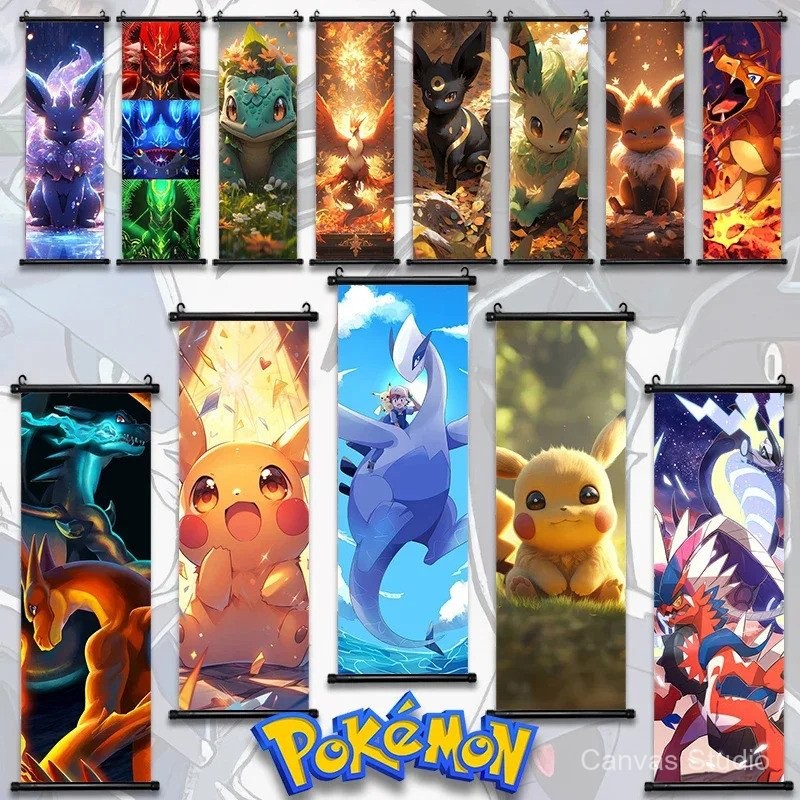 Pokemon Japanese Anime Pikachu Eevee Peripheral Poster Modern Room ...