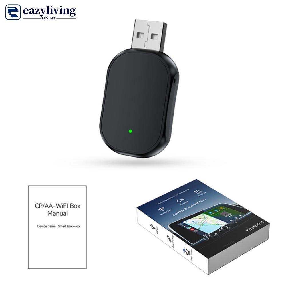 EAZYLIVING 2 in1 Wireless Carplay Adapter Android Auto Smart Box Dongle ...