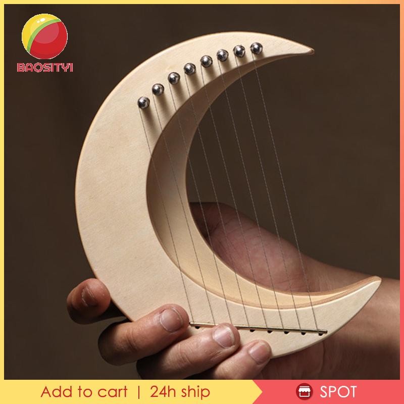 [Baosity1] Lyre Harps 8 String Moon Lyre Instrument with Wood Stand ...