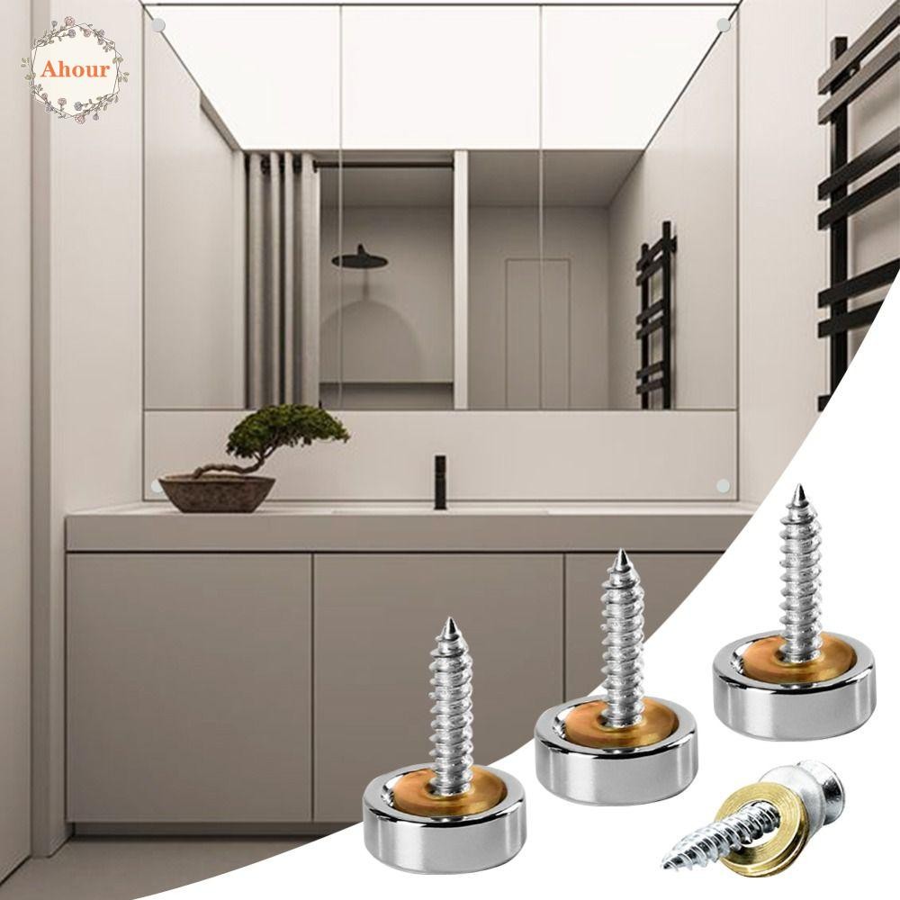 AHOUR 8 Pcs/set Decorative Mirror Screw Cap, Stainless Mount Nails ...
