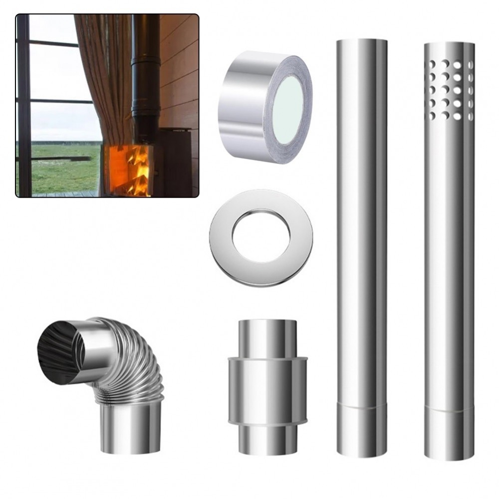 Complete For Stainless Steel Stove Pipe Kit for DIY Installation ...