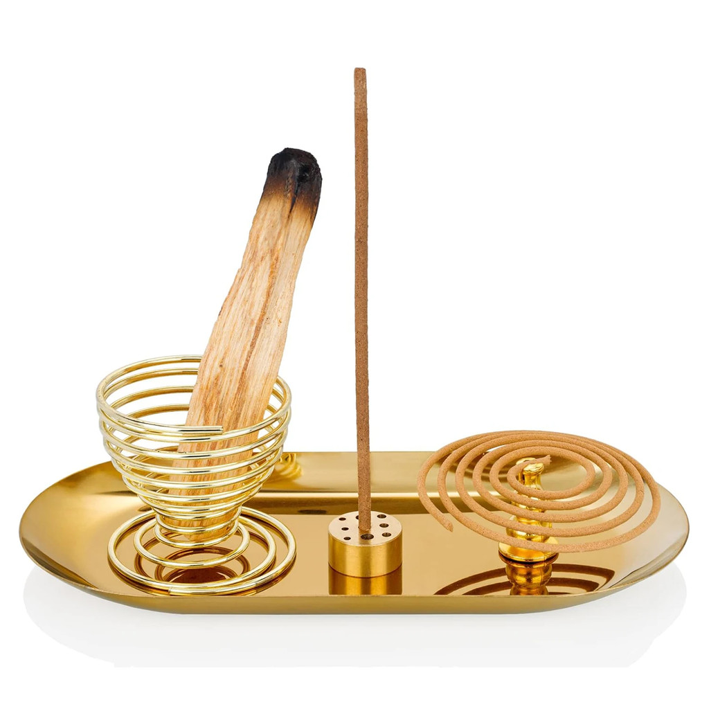 5 in 1 Metal Incense Burner Brass Incense Holder Palo Santo Holder Sage ...