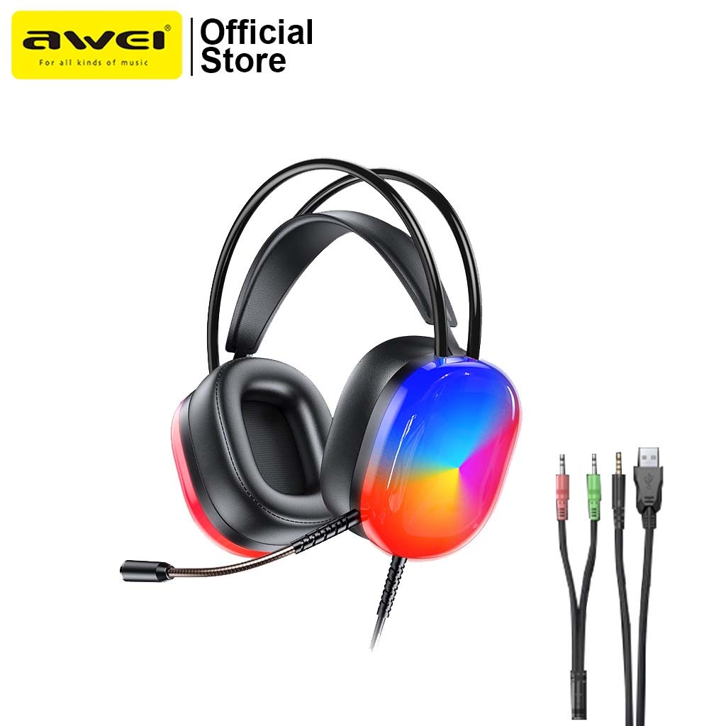 Awei GM-11 Dynamic Lights E-Sports Gaming Headset 3.5mm Jack with ...