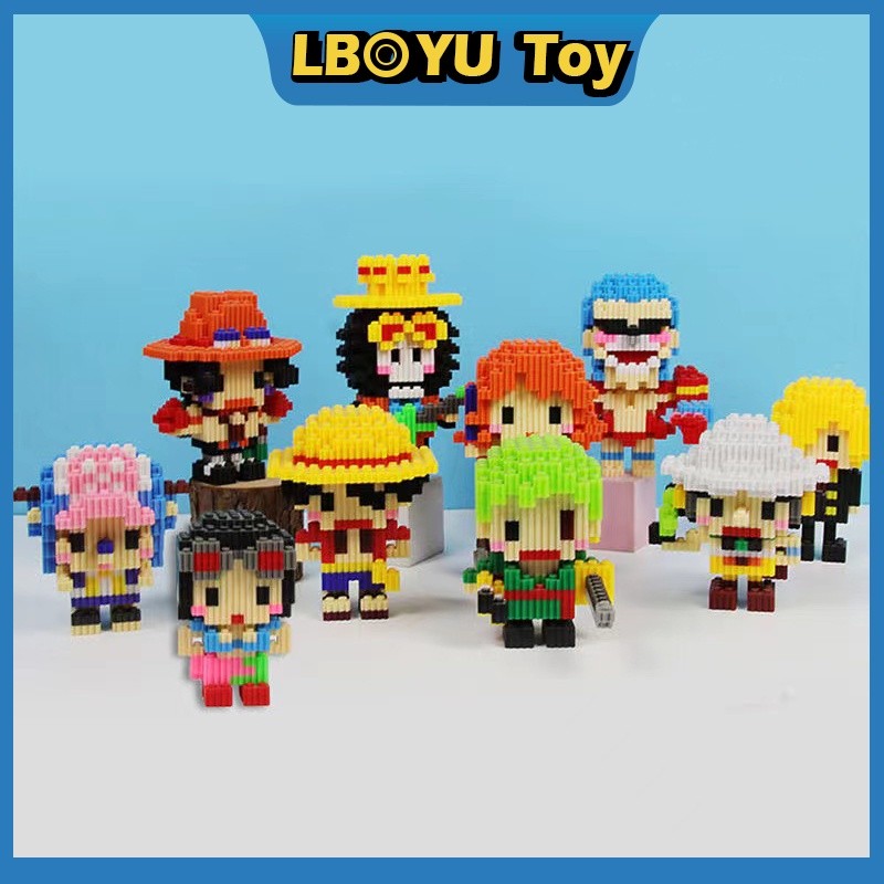 LBOYU One Piece Luffy Toys Cute Block Mini Character Building Block ...