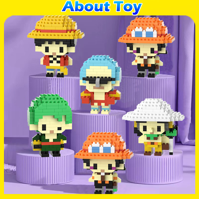 ABOUT One Piece Luffy Toys Cute Block Mini Character Building Block ...