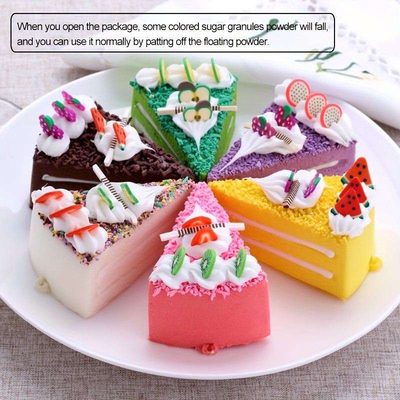 Simulation Mousse Fruit Triangle Bread Dessert Cream Fake Cake Model ...