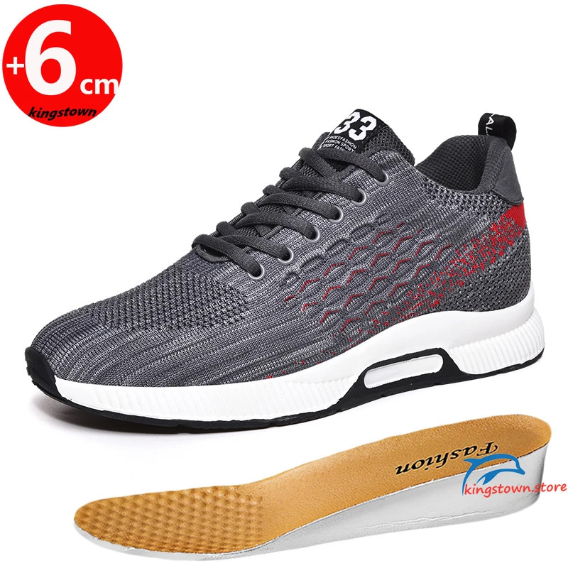 Men Sneakers Booster Shoes Elevator Height Increase 6CM Lift Leisure ...