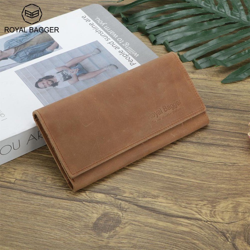 Royal Bagger Genuine Leather Men's Wallet Long Wallet Large Capacity ...