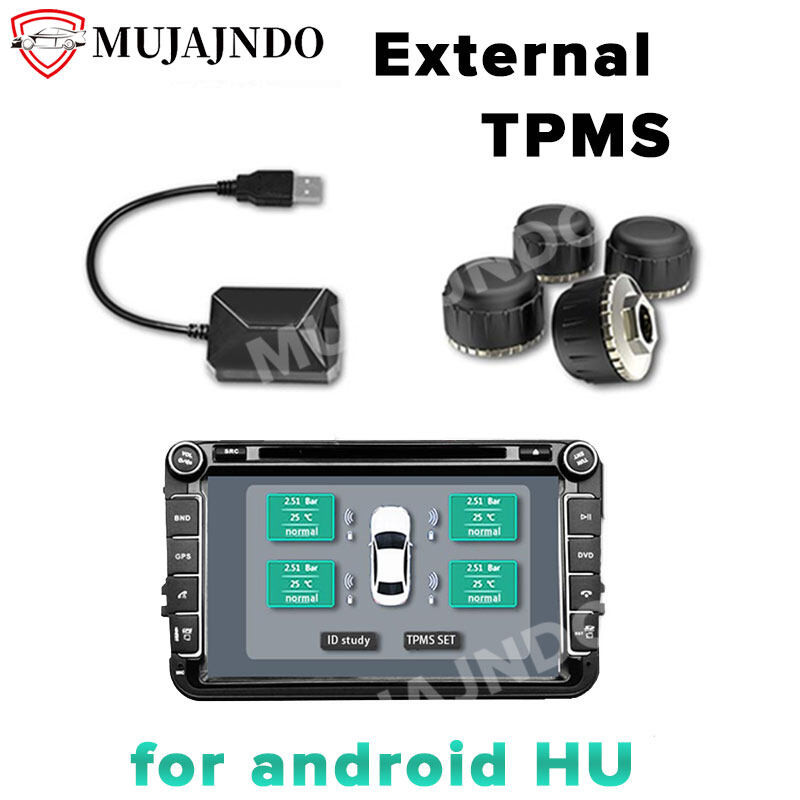 MUJAJNDO USB Tire Pressure Monitoring External TPMS monitor System ...