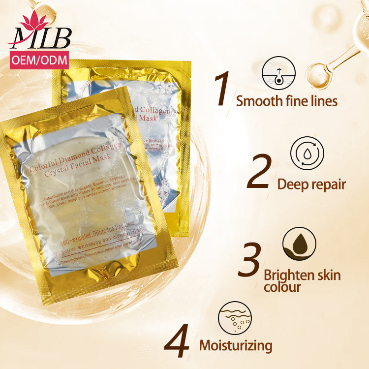 Collagen Foldable Mask with Colored Diamonds Collagen Human Skin Mask ...